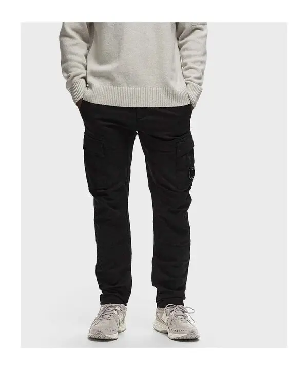 C.P. COMPANY Lens Detailed Tapered-leg Cargo Pants - Black