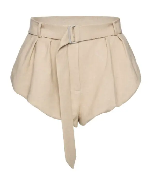 Magda Butrym Belted Bubble-hem Shorts - Nude