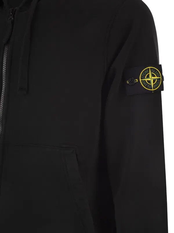 Stone Island Regular Fit Hoodie With Zip And Pockets