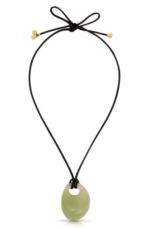 Ettika Resin Medallion Necklace - Olive