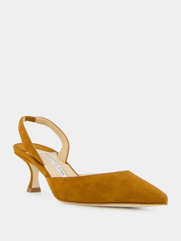 Manolo Blahnik Pointed Toe Slingback Stiletto Sandals