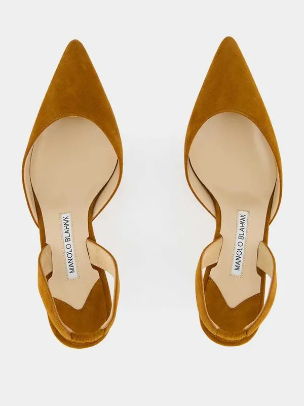 Manolo Blahnik Pointed Toe Slingback Stiletto Sandals
