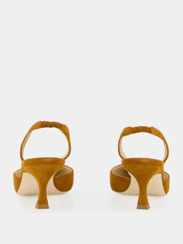 Manolo Blahnik Pointed Toe Slingback Stiletto Sandals