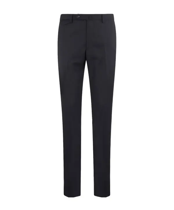 Tagliatore Belt Loops Slacks With Pleated Details - Black