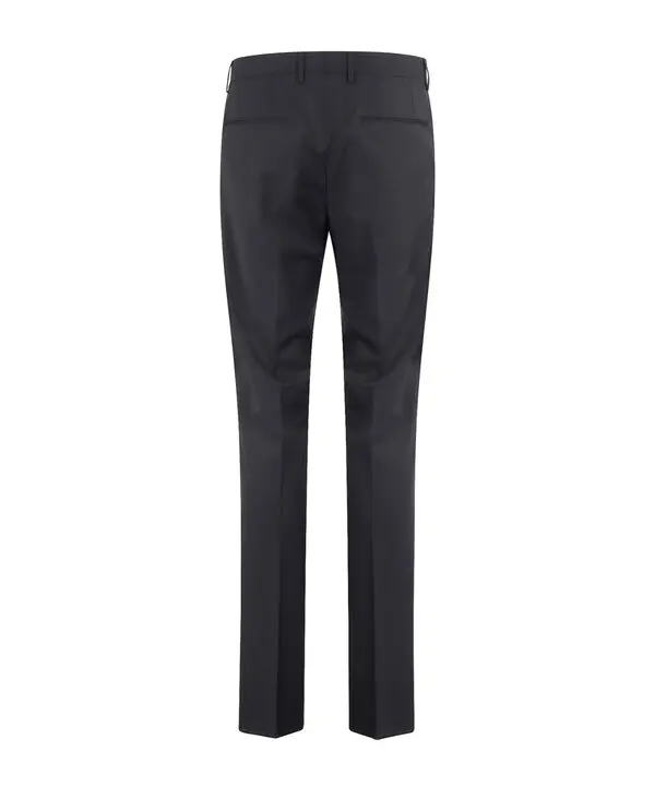 Tagliatore Belt Loops Slacks With Pleated Details - Black