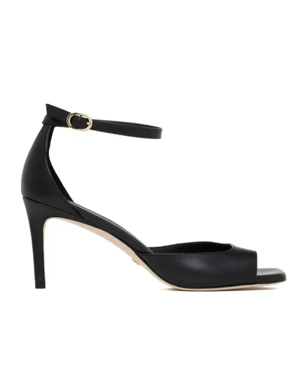STUART WEITZMAN Square-toed High-heeled Sandals With Adjustable Ankle Strap