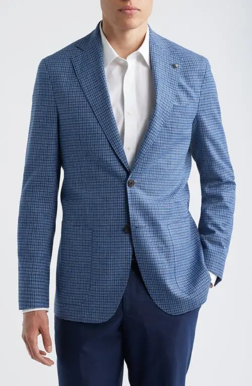 JACK VICTOR Hampton Plaid Knit Sport Coat - Blue