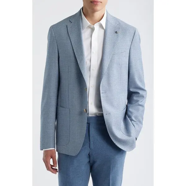 JACK VICTOR Morton Unconstructed Wool Sport Coat - Light Grey