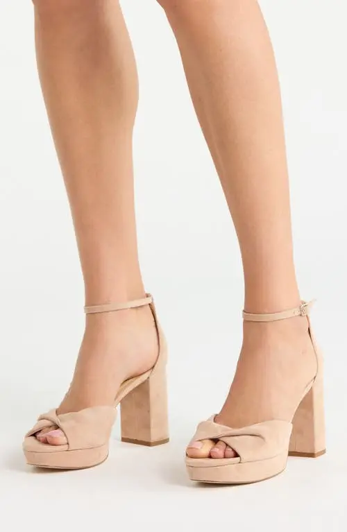 Nordstrom Rava Ankle Strap Platform Sandal - Tan Light
