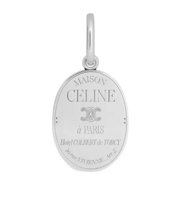 Celine Maison Medal Charm In Brass - Silver