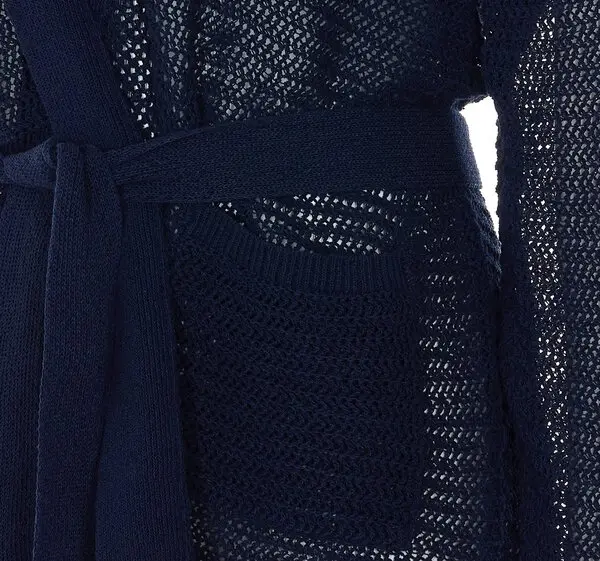 TWINSET Belted Open-knit Cardigan