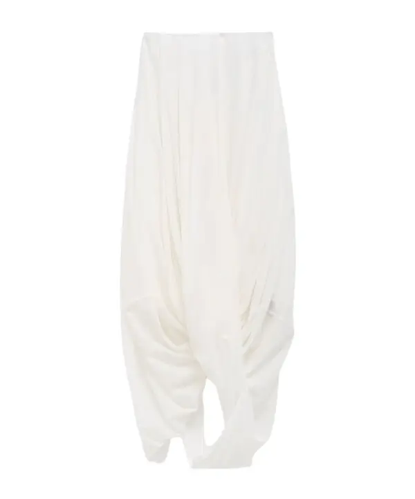 TOTEME Asymmetric Draped Midi Skirt - White