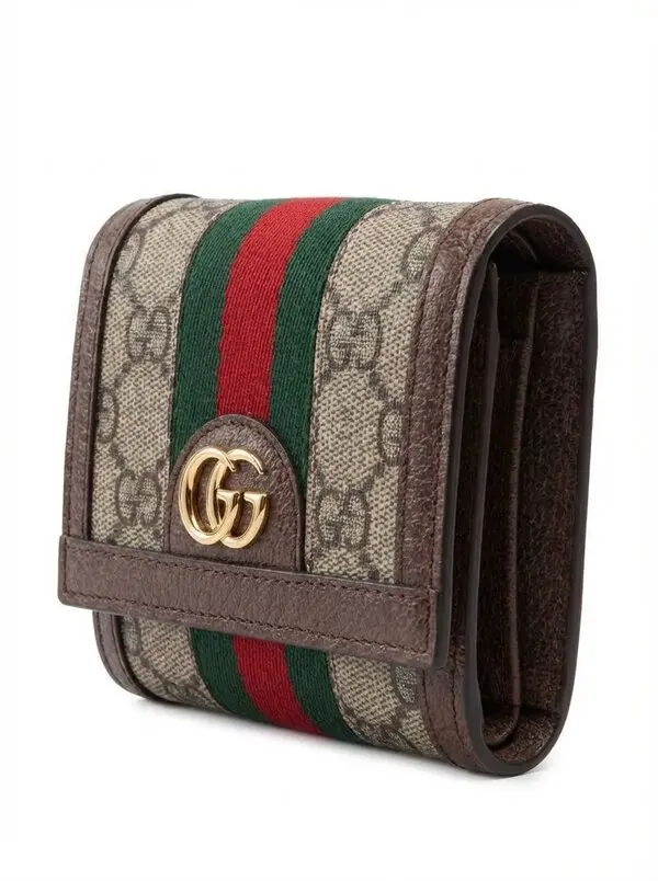 Gucci Ophidia Gg Card Case Wallet - Green