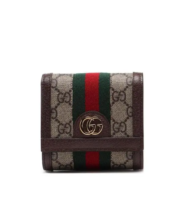 Gucci Ophidia Gg Card Case Wallet - Green