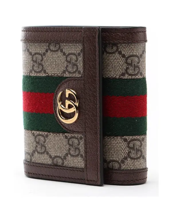 Gucci Ophidia Gg Card Case Wallet - Green