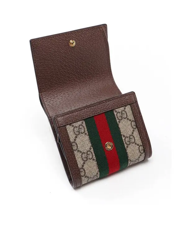Gucci Ophidia Gg Card Case Wallet - Green