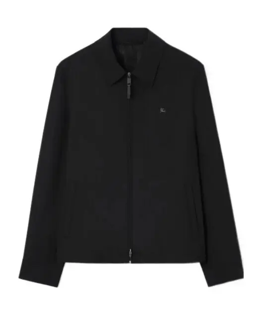 Burberry Zip-up Collared Jacket - Black