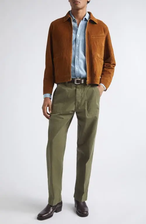 DRAKE'S Raw Suede Zip Jacket