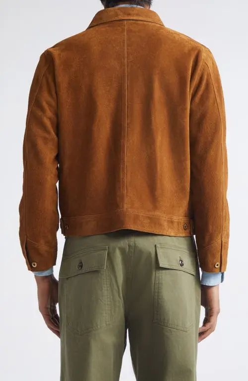 DRAKE'S Raw Suede Zip Jacket