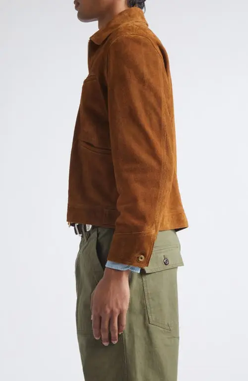 DRAKE'S Raw Suede Zip Jacket