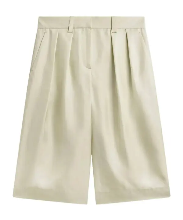 THE FRANKIE SHOP Belt Loop Shorts - Beige