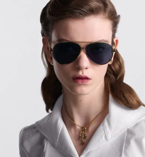 Dior Aviator Sunglasses With Engraved Temples