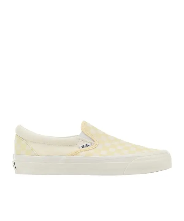 VANS Checkerboard Low Top Slip-on Casual Shoes - White/checkerboard Yellow Dust