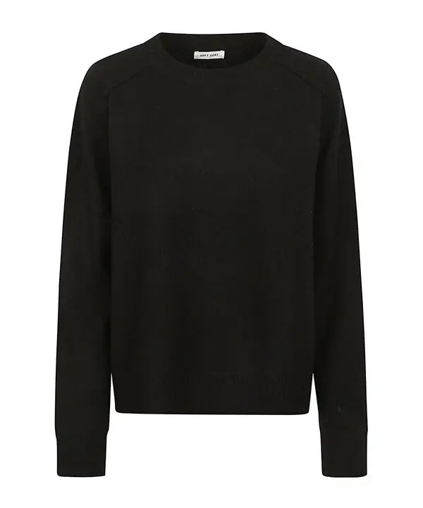 Soft Goat Boyfiend Crew-neck Knitwear - Black