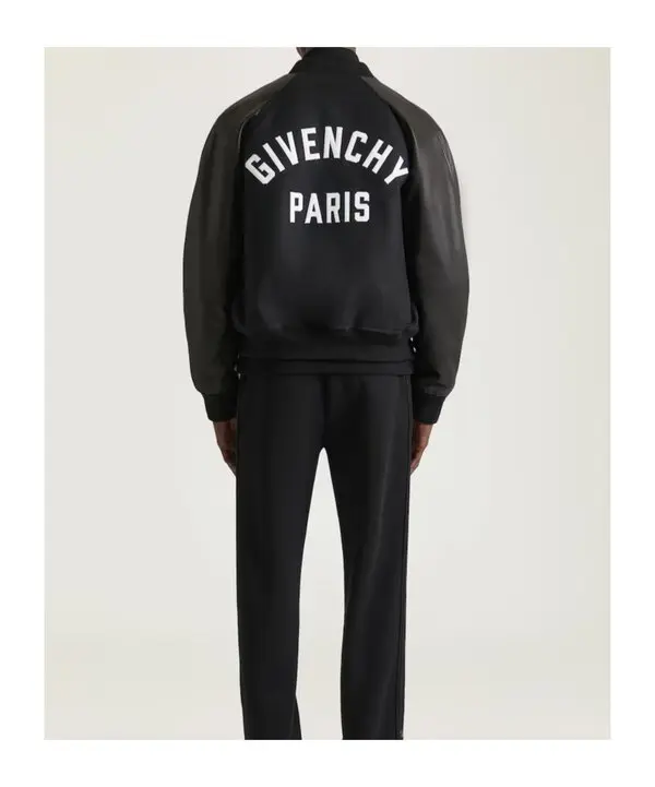 Givenchy Reverse Logo Wool Bomber Jacket - Black