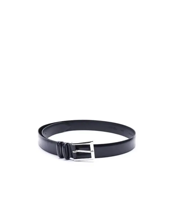 ORTIGNI Leather Belt With Classic Buckle - Black