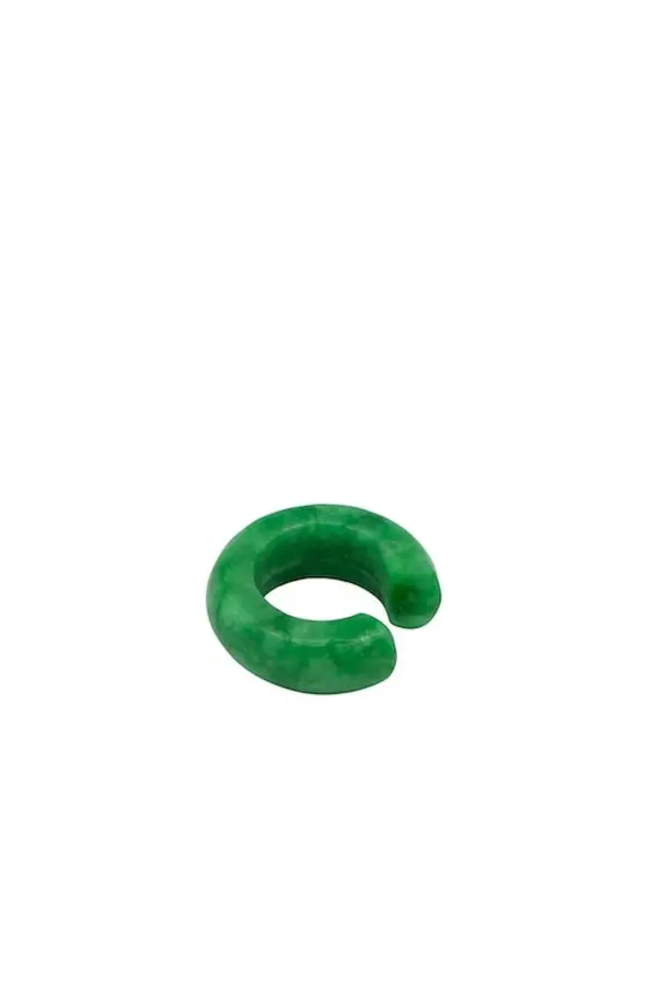 SEREE Abby Single Jade Cuff Earring - Green