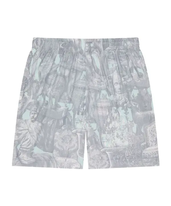 Givenchy Statue-print Swim Shorts - Gray