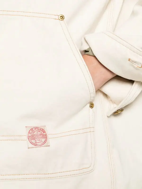 Filson Denim Chore Jacket With Brown Button Details