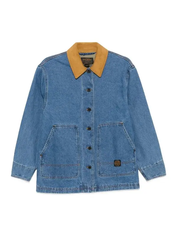 Filson Denim Chore Jacket With Spread Collar