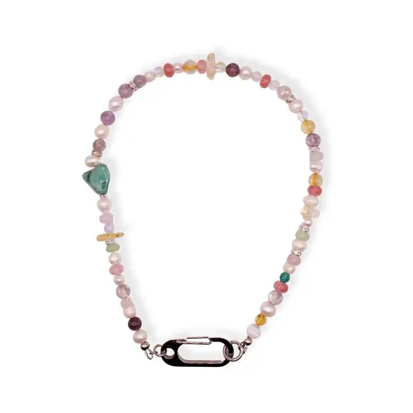 URBANE JEWELRY STUDIO Celestial Kitchen Necklace With Mixed Gemstones - Blue
