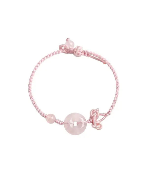 SEREE Donut Charm Woven Baby Bracelet Anklet - Pink