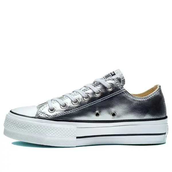 CONVERSE Chuck Taylor All Star Lift Ox Sneakers - Silver/white