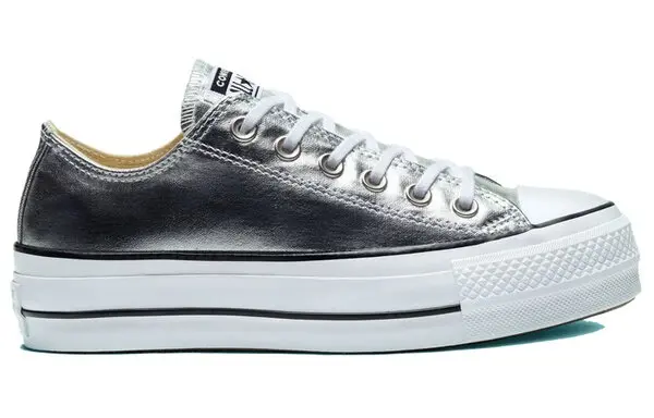 CONVERSE Chuck Taylor All Star Lift Ox Sneakers - Silver/white