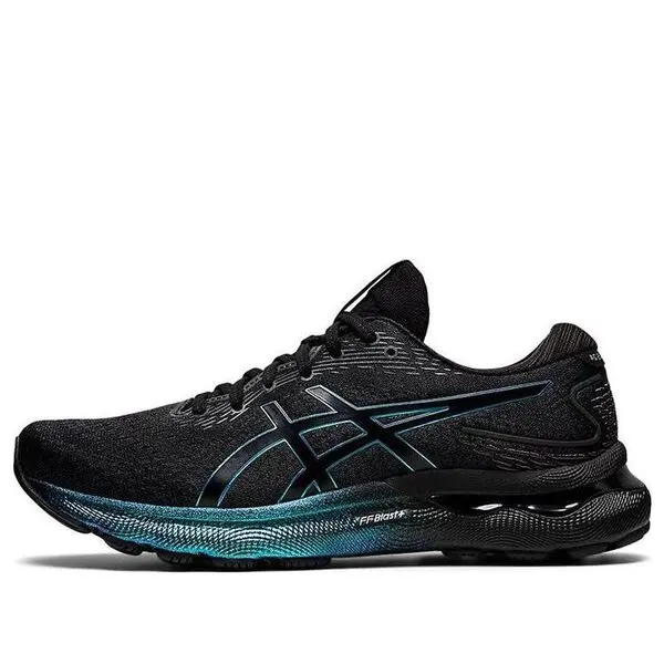 Asics Gel-nimbus 24 Platinum "black Iridescent" Athletic Sneakers - Black/blue