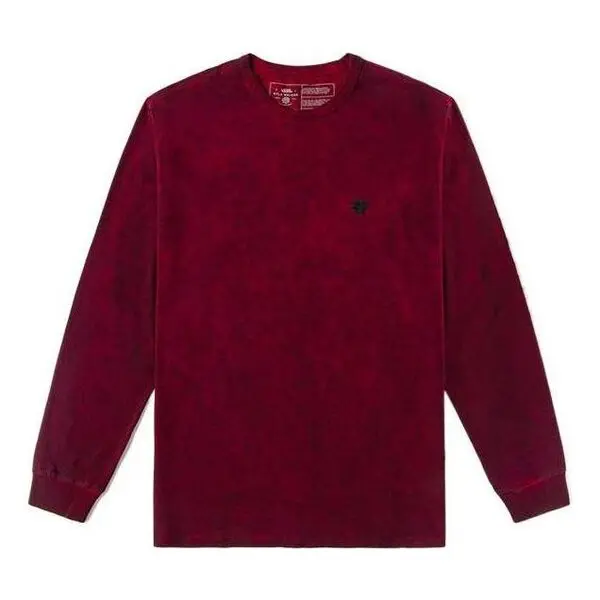 VANS Tie-dye Round Neck Long Sleeve T-shirt 'beugundy