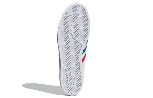 Adidas Superstar Sneakers With Red And Blue Stripes - White