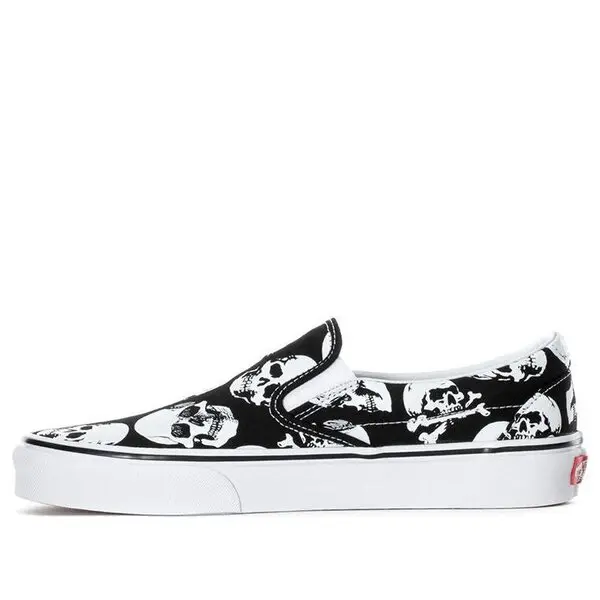 VANS Slip-on Skull Print Casual Sneakers - Black