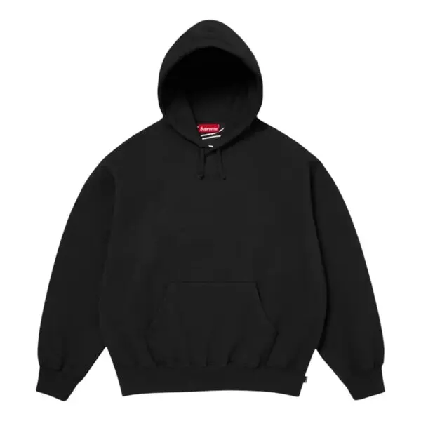 Supreme Satin Appliqué Hooded Sweatshirt - Black