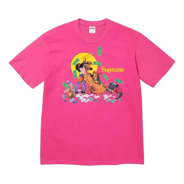 Supreme All Dogs Go To Heaven T-shirt - Fuchsia