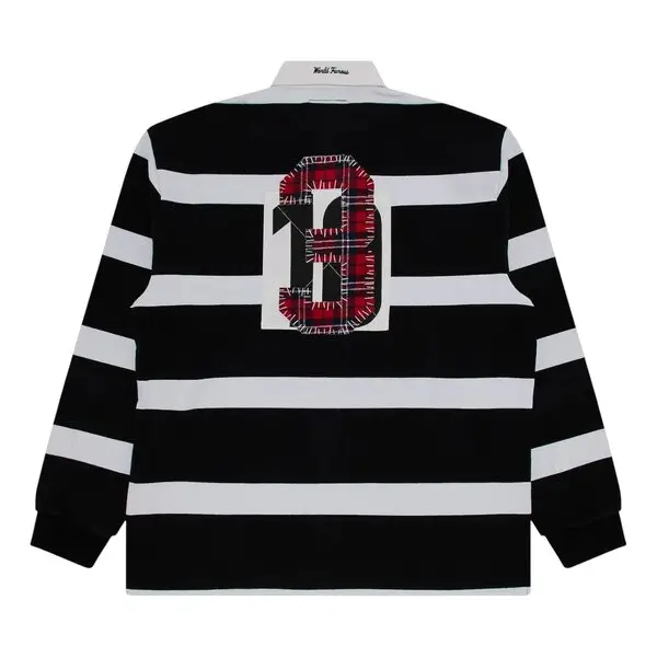 Supreme Rugby Shirt With Contrast Stripes - Black