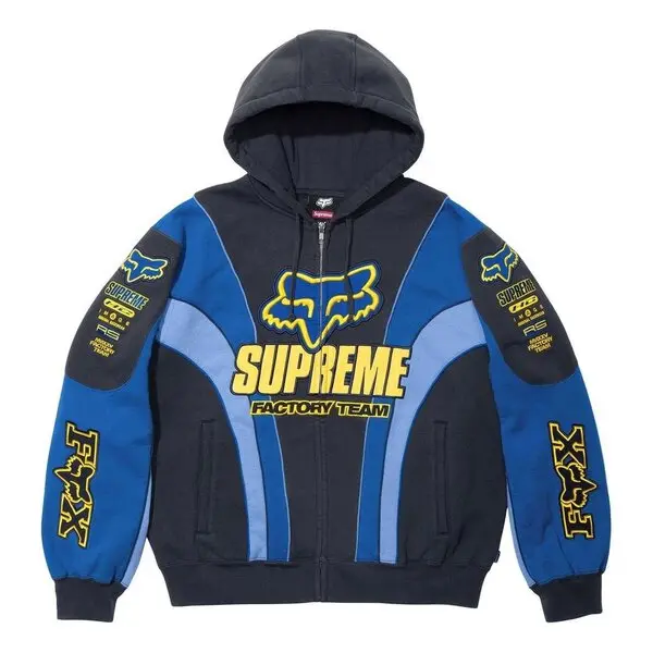 Supreme X Fox Racing Zip Up Hooded Sweatshirt