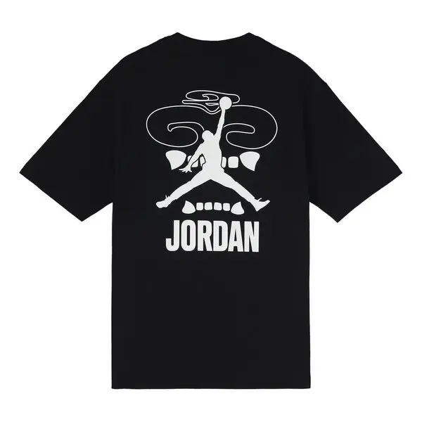 JORDAN Alphabet Round Neck Short Sleeve T-shirt Black - Default Colorway