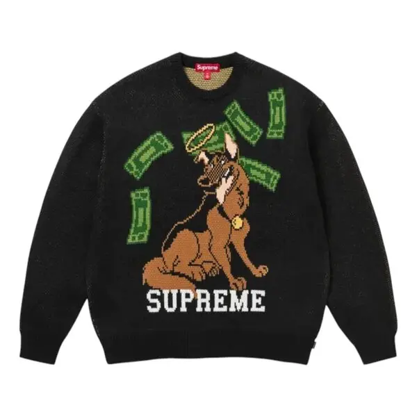 Supreme All Dogs Go To Heaven Knit Sweater - Black