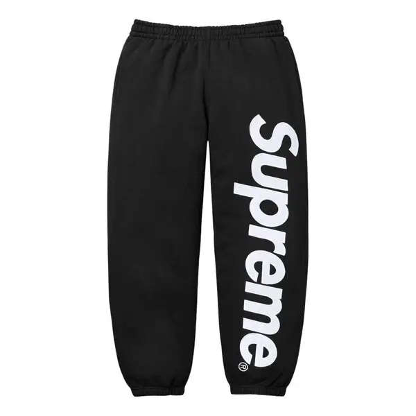 Supreme Satin Appliqué Sweatpant - Black