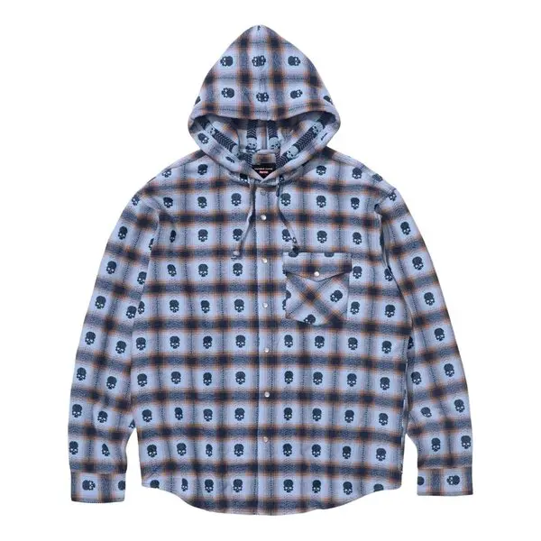 Supreme Fw25 X Number Ine Hooded Flannel Shirt - Blue